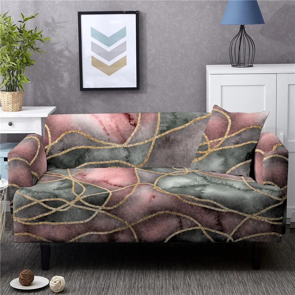 Luxury Golden Marble Sofa Cover for Living Room L Shape Sofa Chaise ...