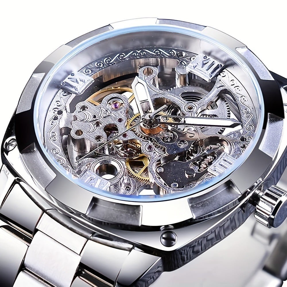 Luxury Golden Skeleton Watch - Automatic Mechanical Movement, Luminous ...