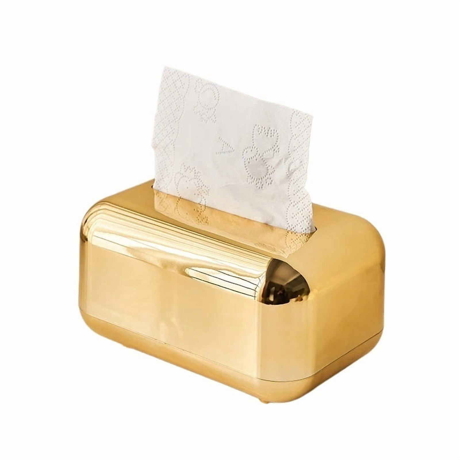 Luxury Golden Tissue Boxes Storage Napkin Holder Kitchen Tissue Box ...