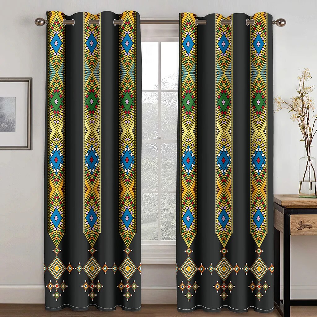 Luxury Gray Ethiopian and Eritrean Traditional Curtains Free Shipping 2 ...