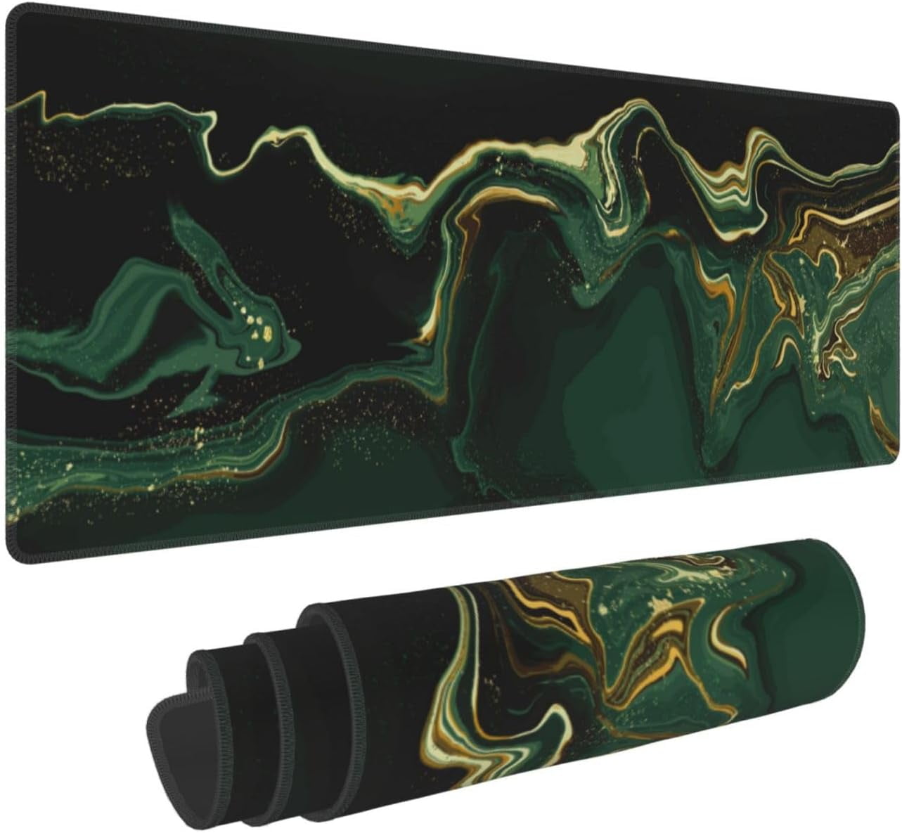 Luxury Green Gold Marble Mouse Pad Large Extended NonSlip Rubber Base ...