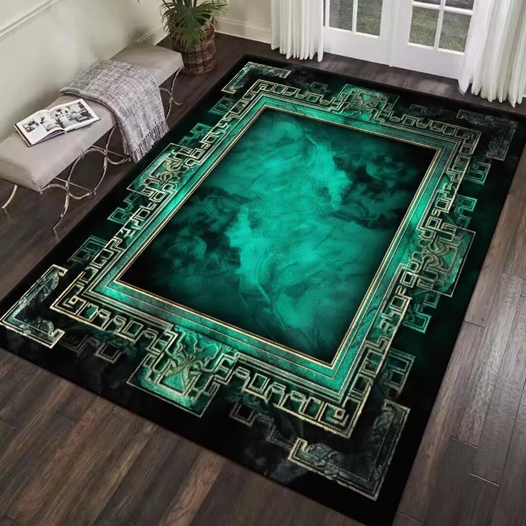 Luxury Green Oriental Carpet for Living Room Home Decoration Bedroom ...