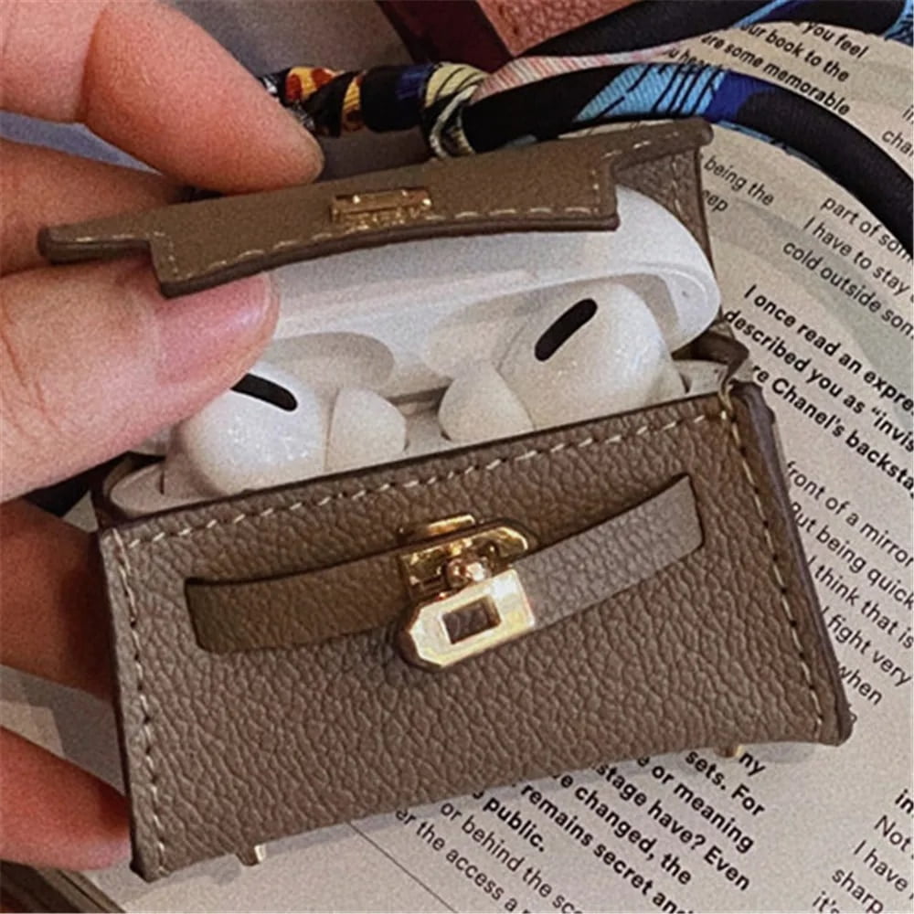 Luxury Handbag Bag Leather Earphone Cases For AirPods 1 2 3 Pro 2 ...