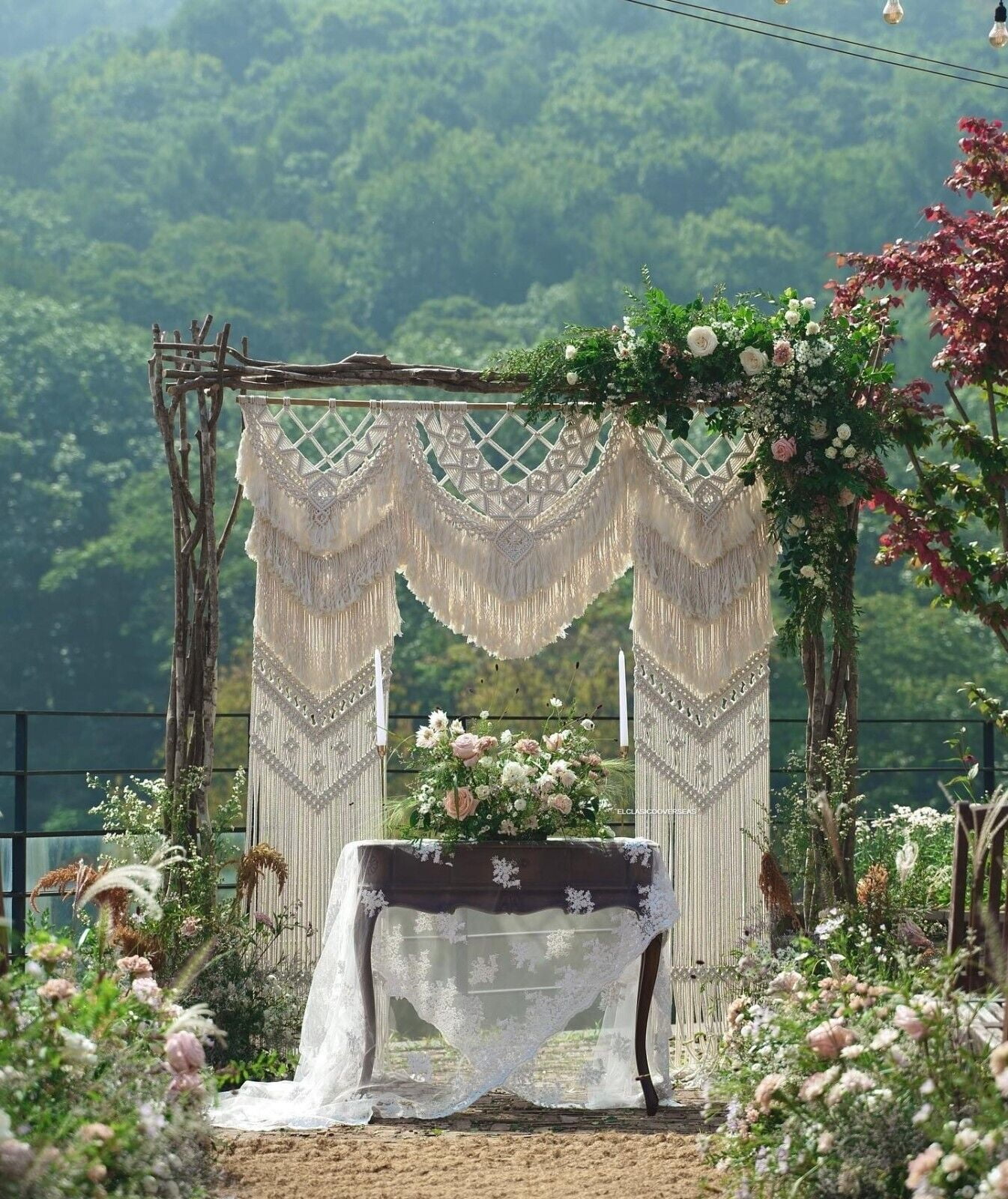 Luxury Handmade Macrame Wedding Backdrop, Macrame Wedding Arch Arbor ...