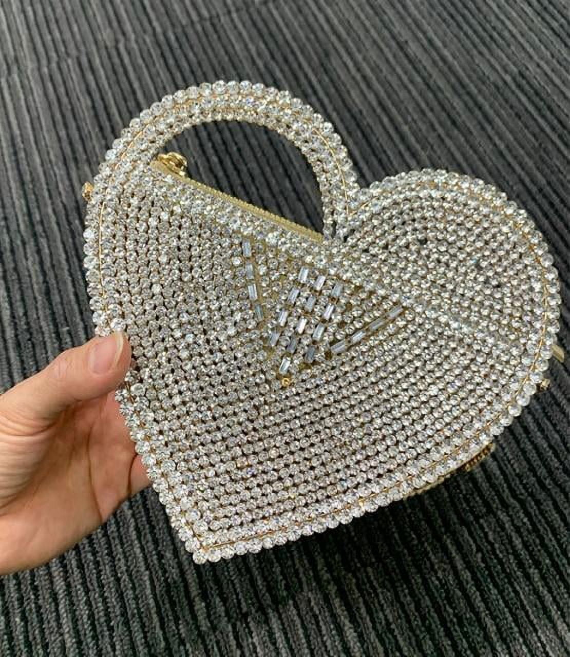 Luxury Heart Shaped Diamond Evening Clutch Bag - Walmart.com