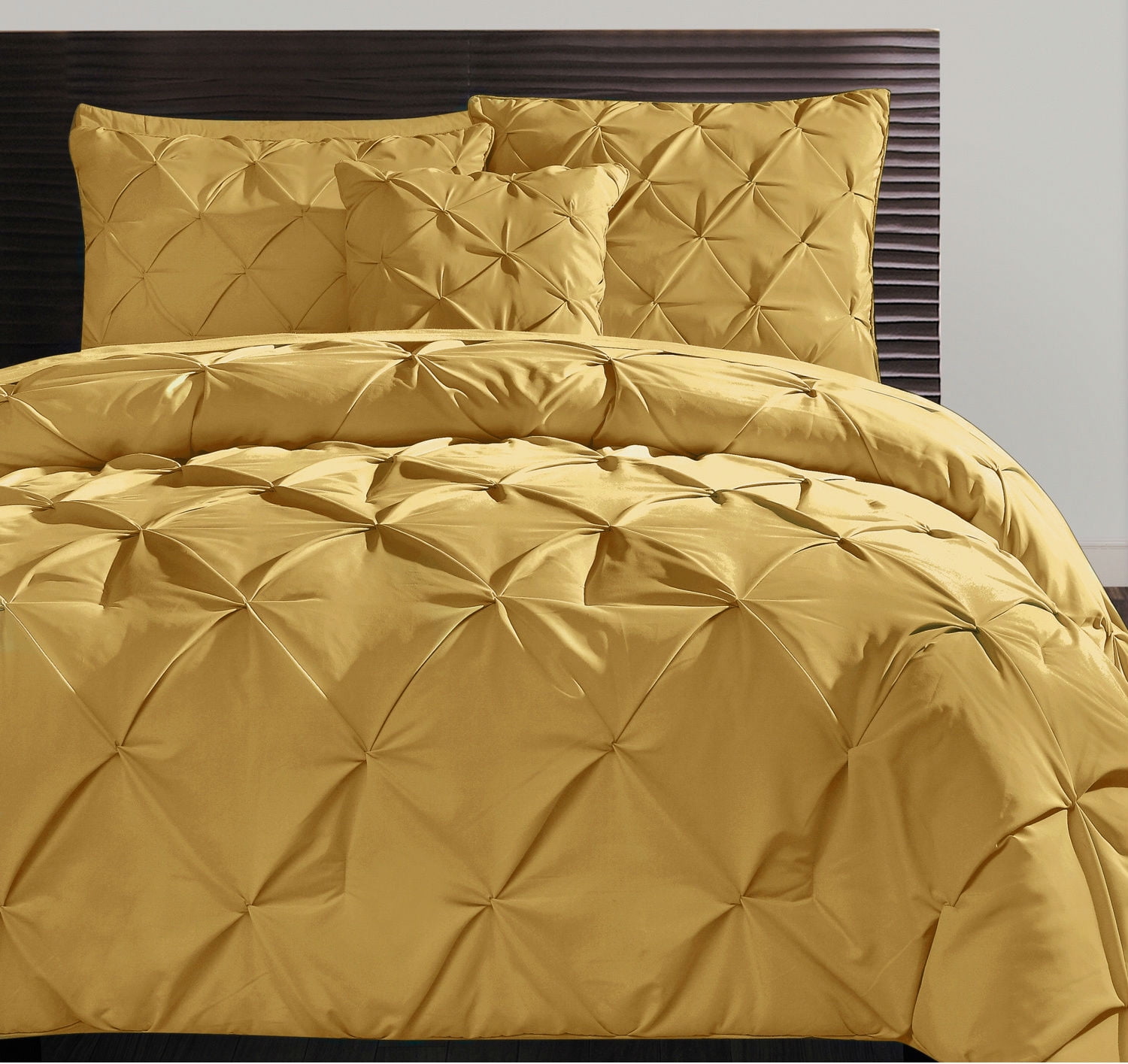 Luxury Home, 4-Piece Carmen Comforter Set,Mustard - Walmart.com