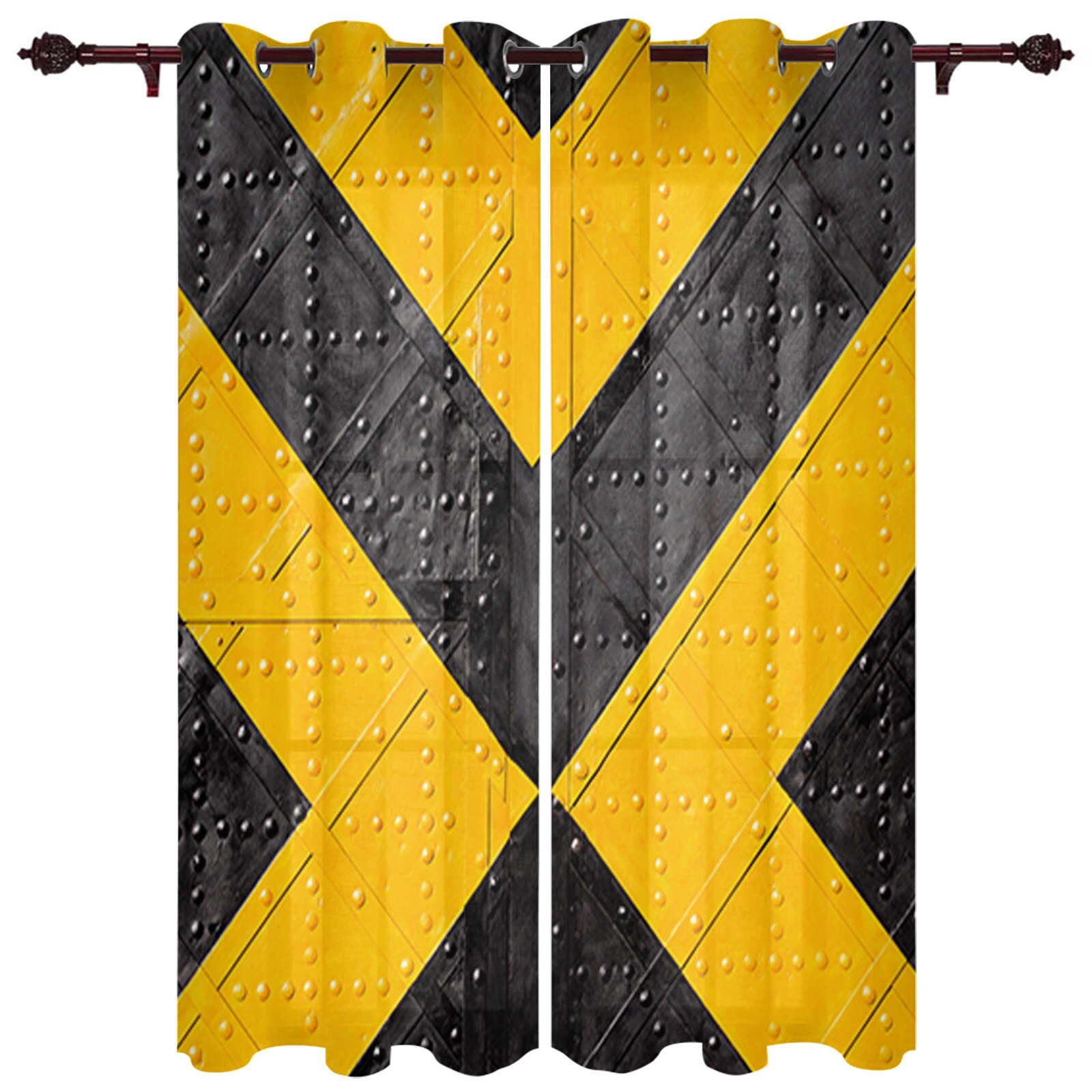 Luxury Home Curtains Iron Gate Black Yellow Metal For Windows Home ...
