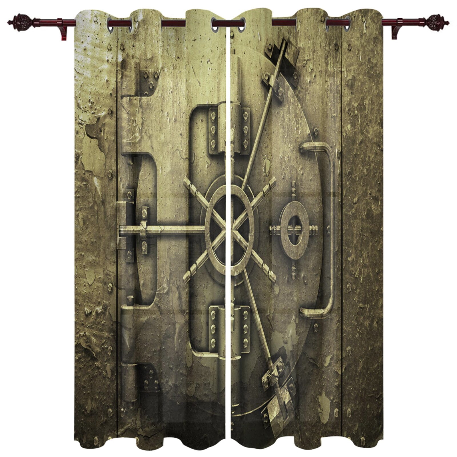 Luxury Home Curtains Iron Gate Black Yellow Metal For Windows Home ...