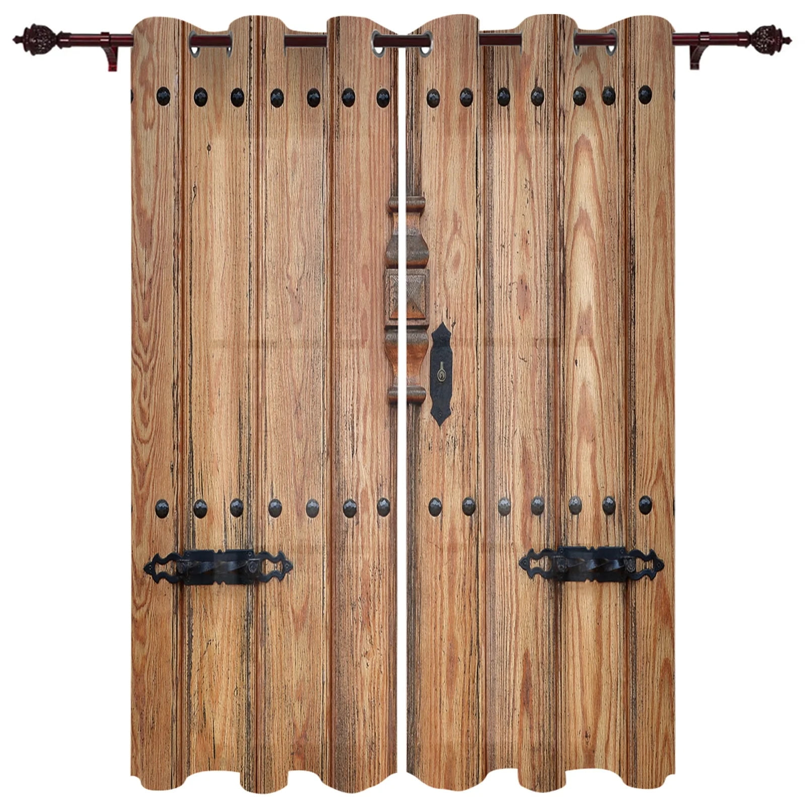 Luxury Home Curtains Iron Gate Black Yellow Metal For Windows Home ...