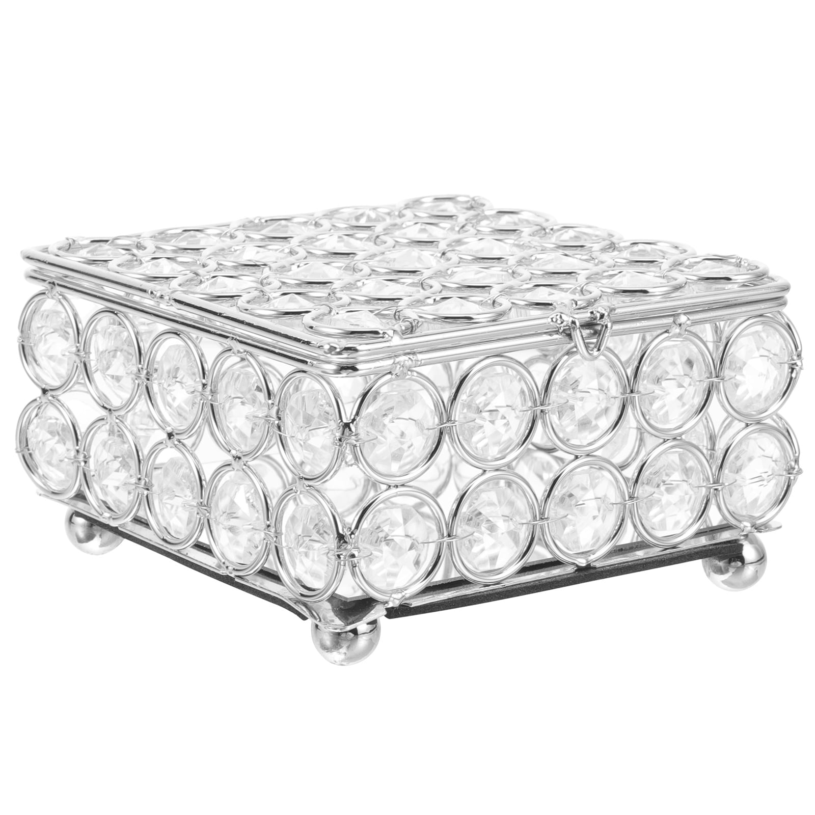 Onaparter Luxury Home Jewelry Storage Box Vintage Decor Crystal Trinket ...