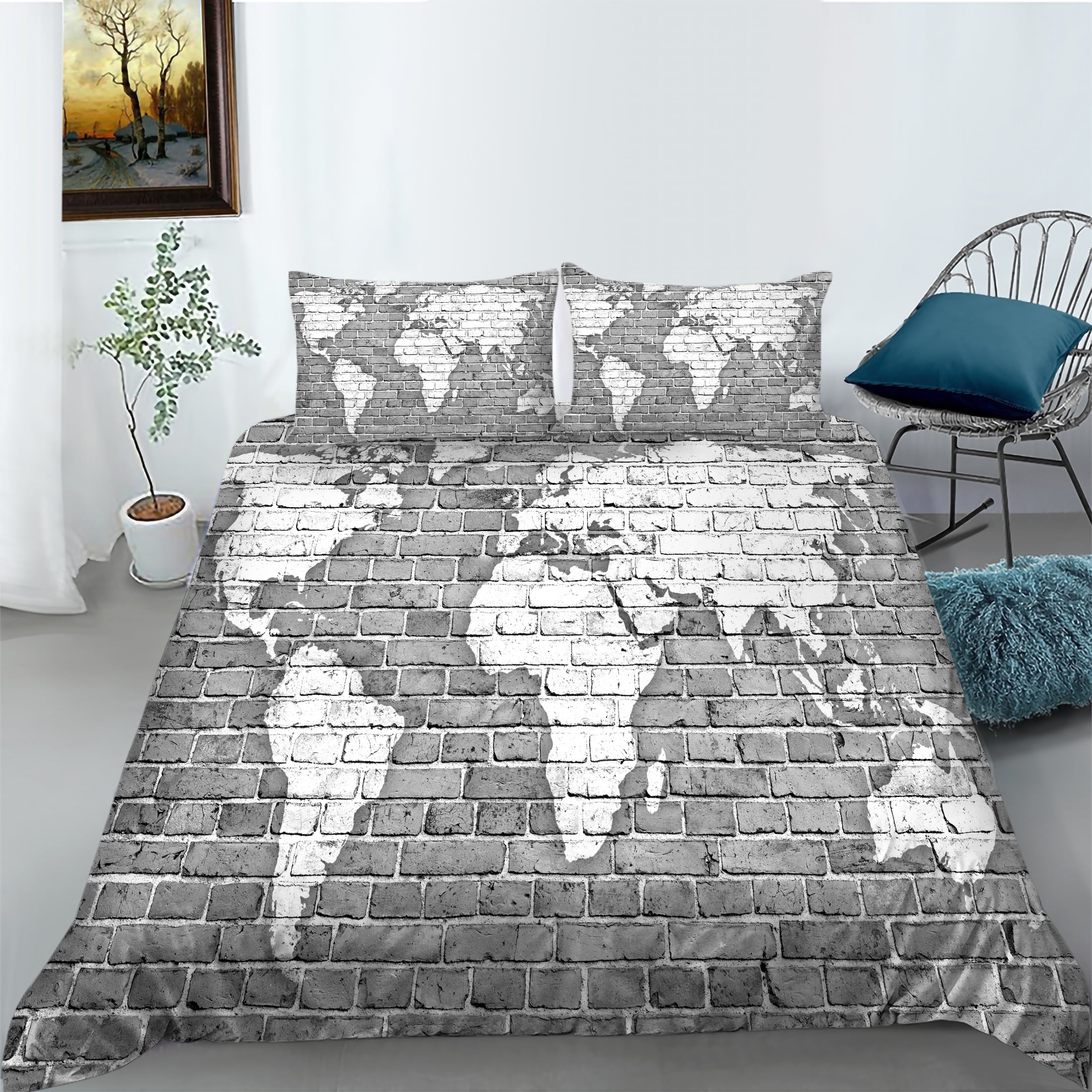Luxury Home Textiles Unique Design 3D Map Printed Comforter Cover Set ...