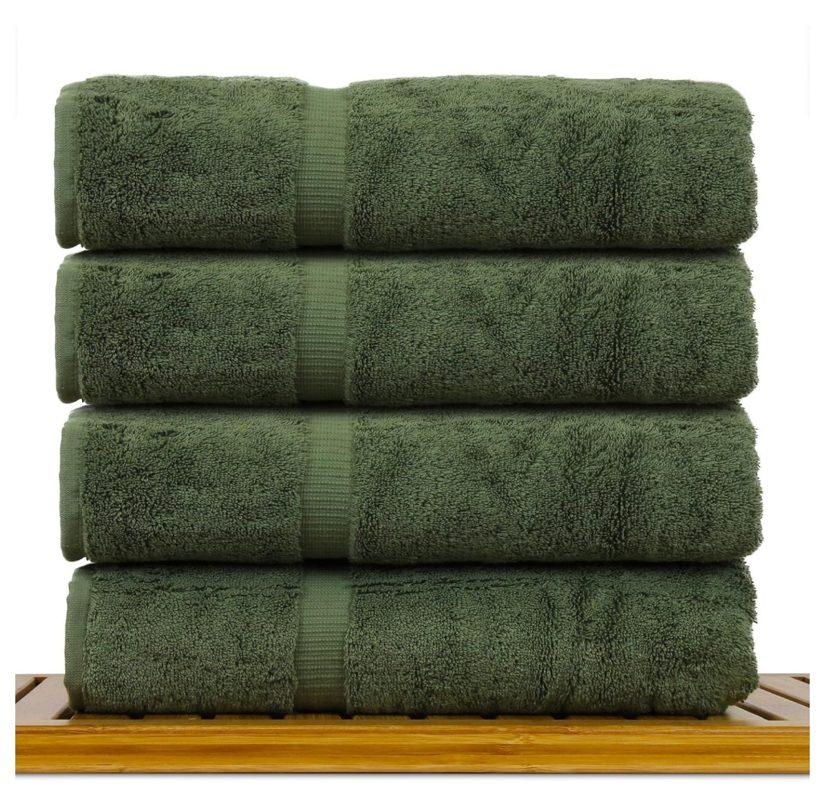 Luxury Hotel & Spa Ultra Soft Bath Towels 100% Turkish Cotton - Moss ...