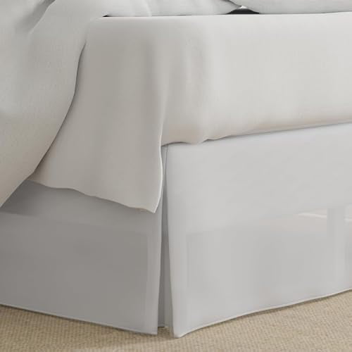 Luxury Hotel Tailored Bed Skirt, Box Pleats, 14 Inch Drop, Full, White ...