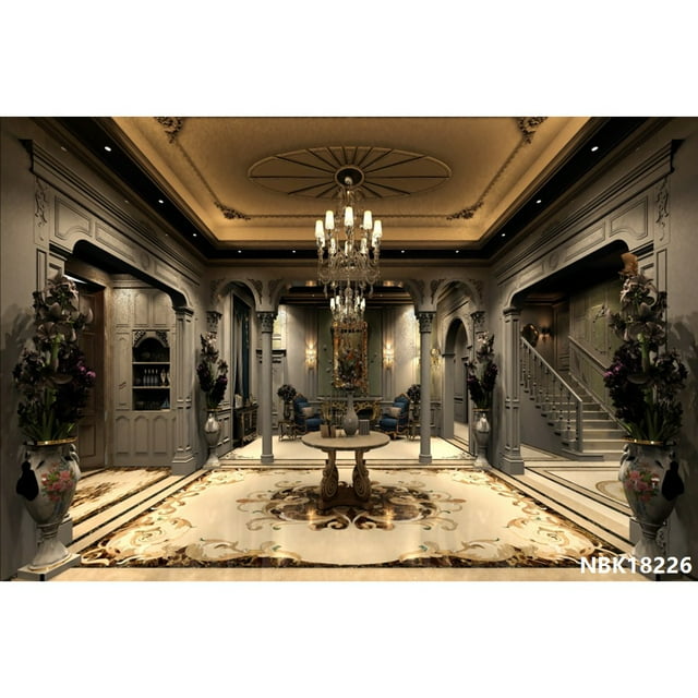 Luxury House Pillars Chandelier Vintage Portrait Photography Backdrops ...