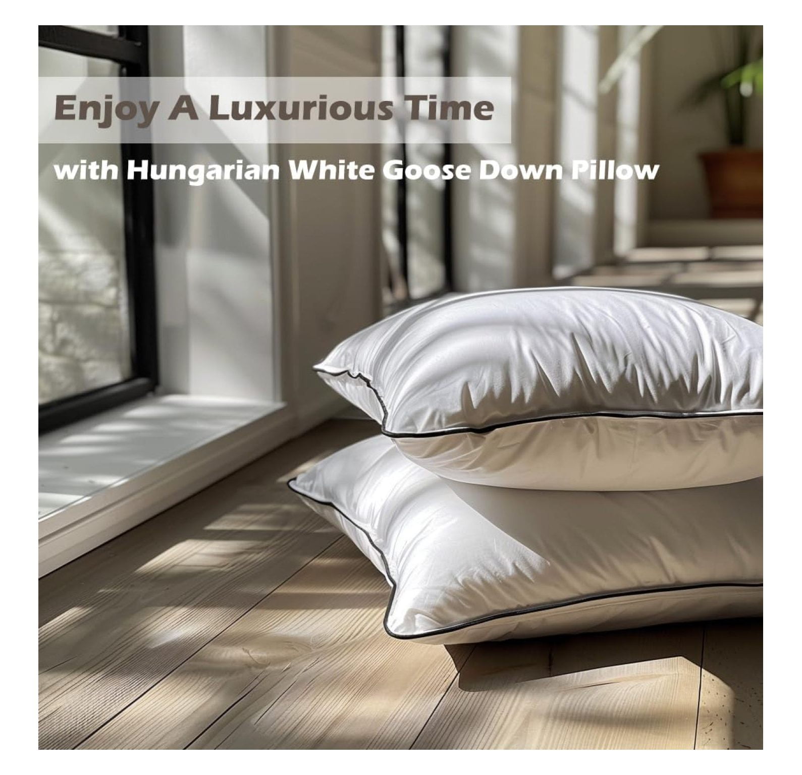 Luxury Hungarian Goose Down Pillows - 750 Fill Power, 460 Thread Count ...