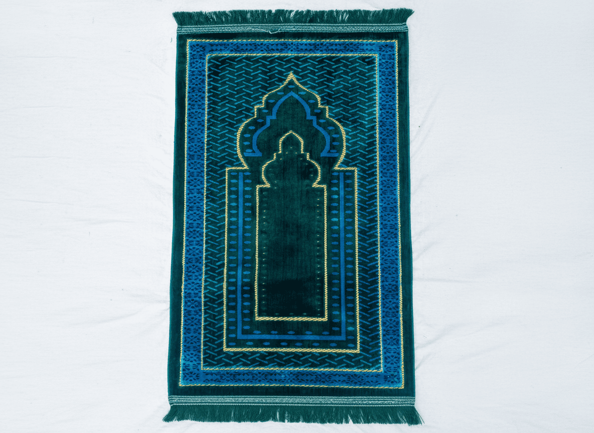 Luxury Islamic Prayer Rug Janamaz – Thick Plush Pile, Premium Designer ...