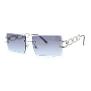 90s Classic Narrow Rectangle Designer Rimless Luxury Fashion Sunglasses ...