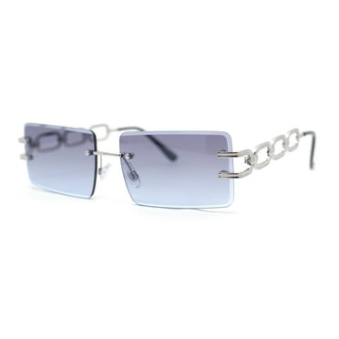 90s Classic Narrow Rectangle Designer Rimless Luxury Fashion Sunglasses ...