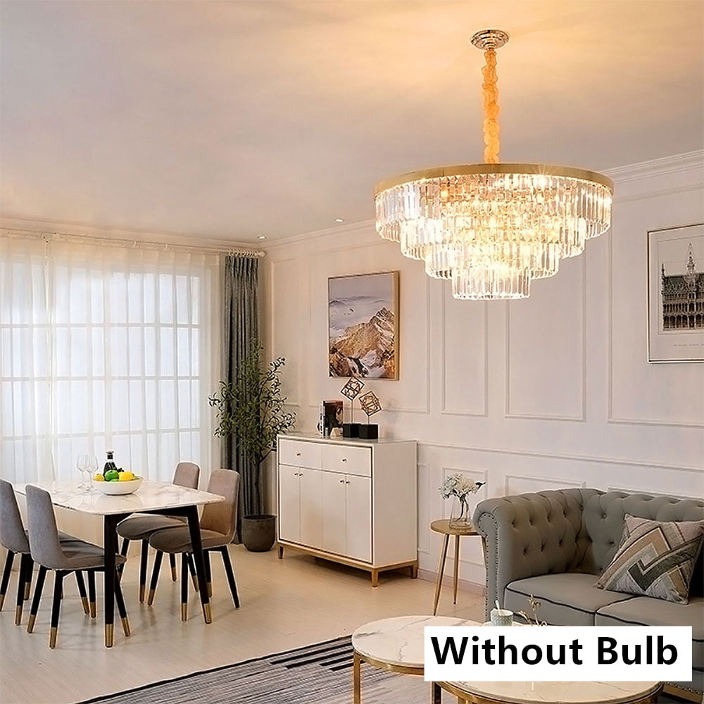 Luxury K9 Crystal Chandelier Flush Mount LED Light Ceiling Lamp Pendant ...