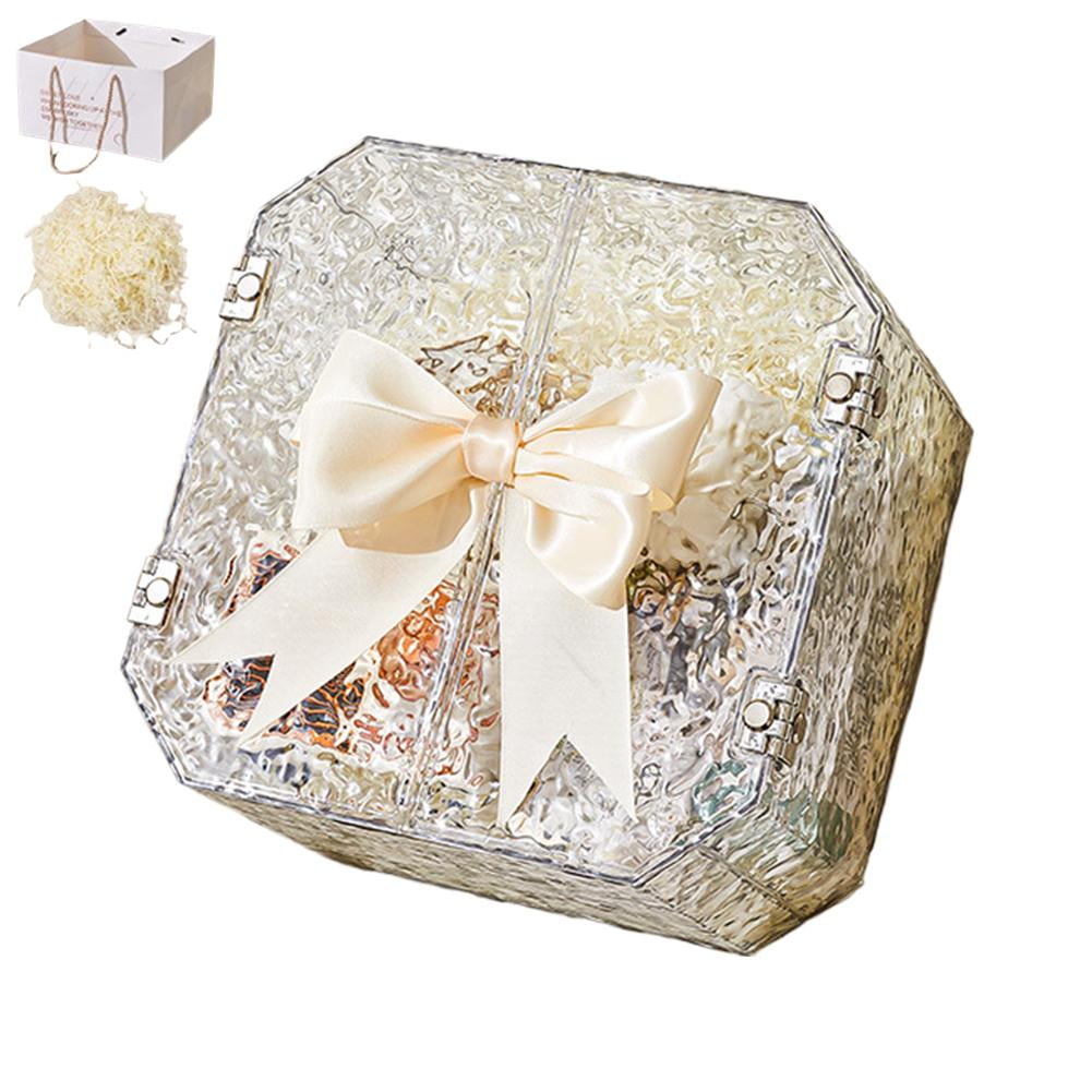 Luxury Keepsake Gift Box, Acrylic Wedding Card Box with Bow, Flip Boxes ...