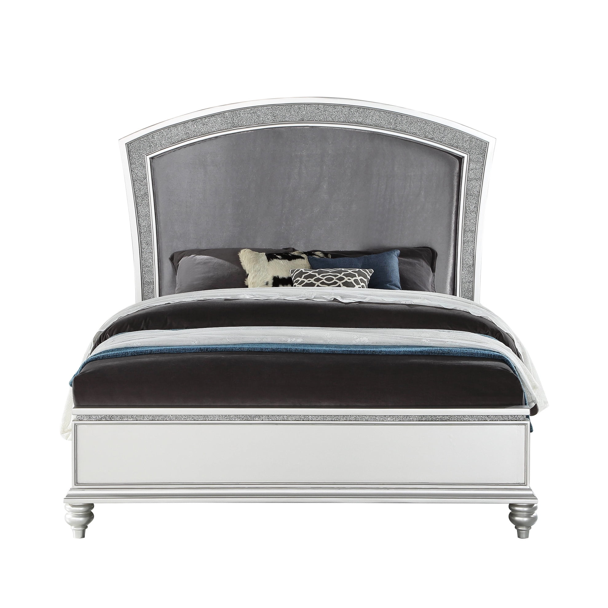 Luxury . King Bed With Sparkling Rhinestone Accents On Headboard And ...
