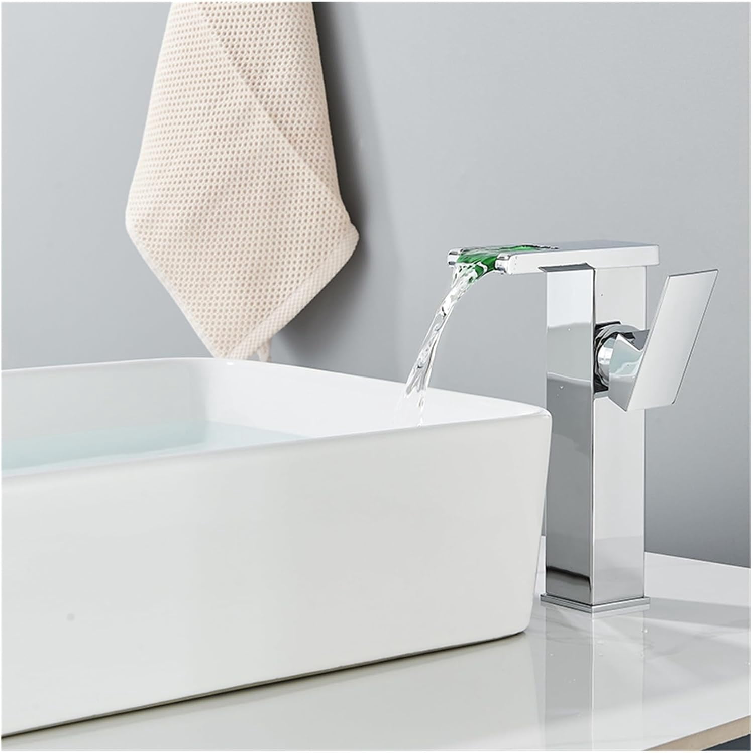 Luxury LED Black Basin Faucet high and Low Faucet Bathroom Single hot ...