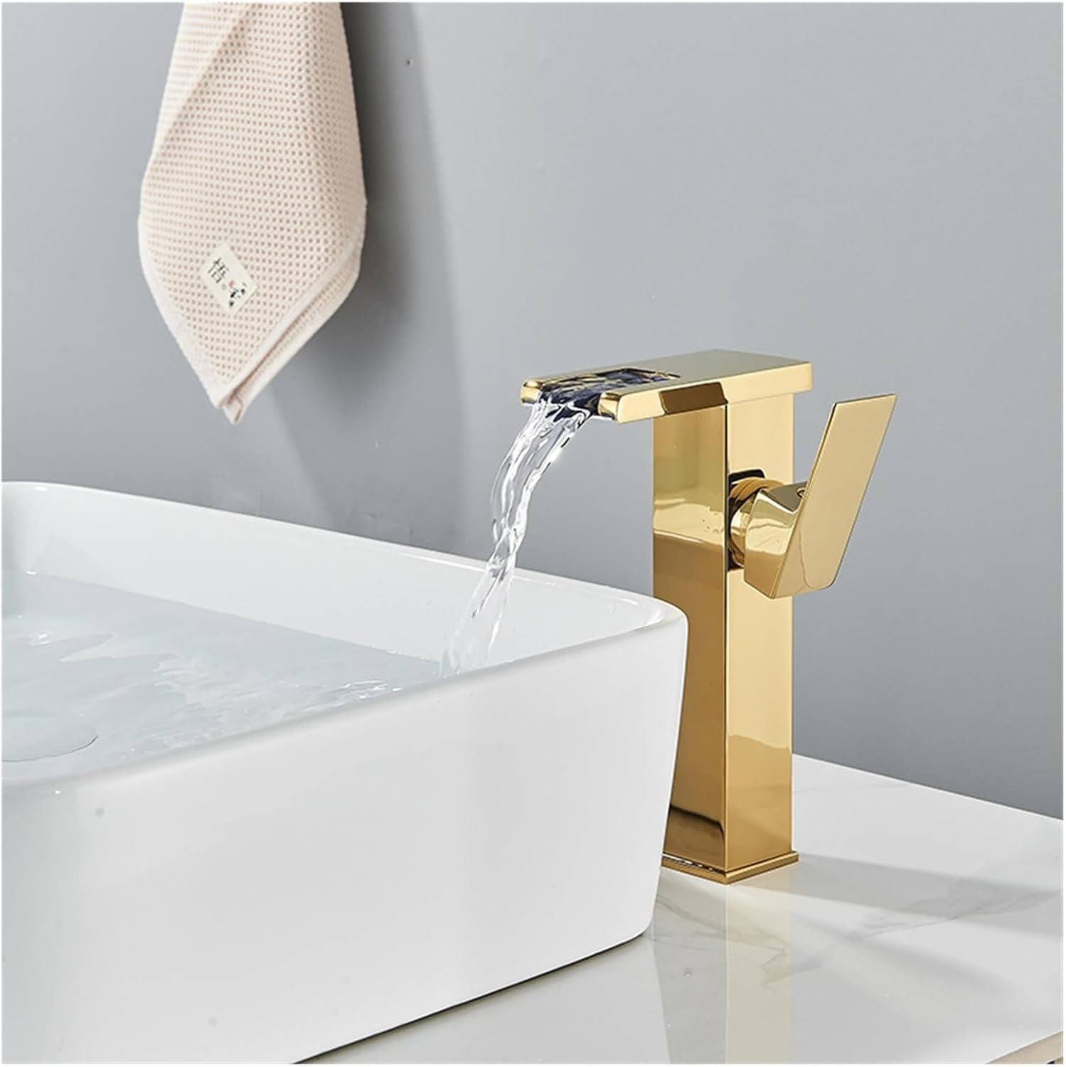 Luxury LED Black Basin Faucet high and Low Faucet Bathroom Single hot ...