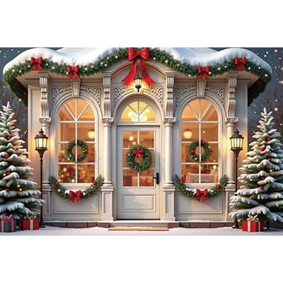 Luxury Large Christmas Trees Backdrop Photography Curtains Snow Pine ...