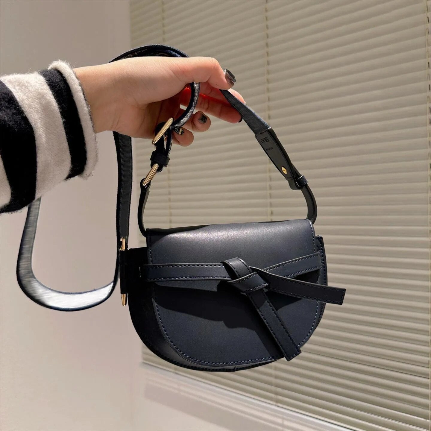 Luxury Leather Brand Gate Shoulder Bag Real Skin Chain Black Handbag ...