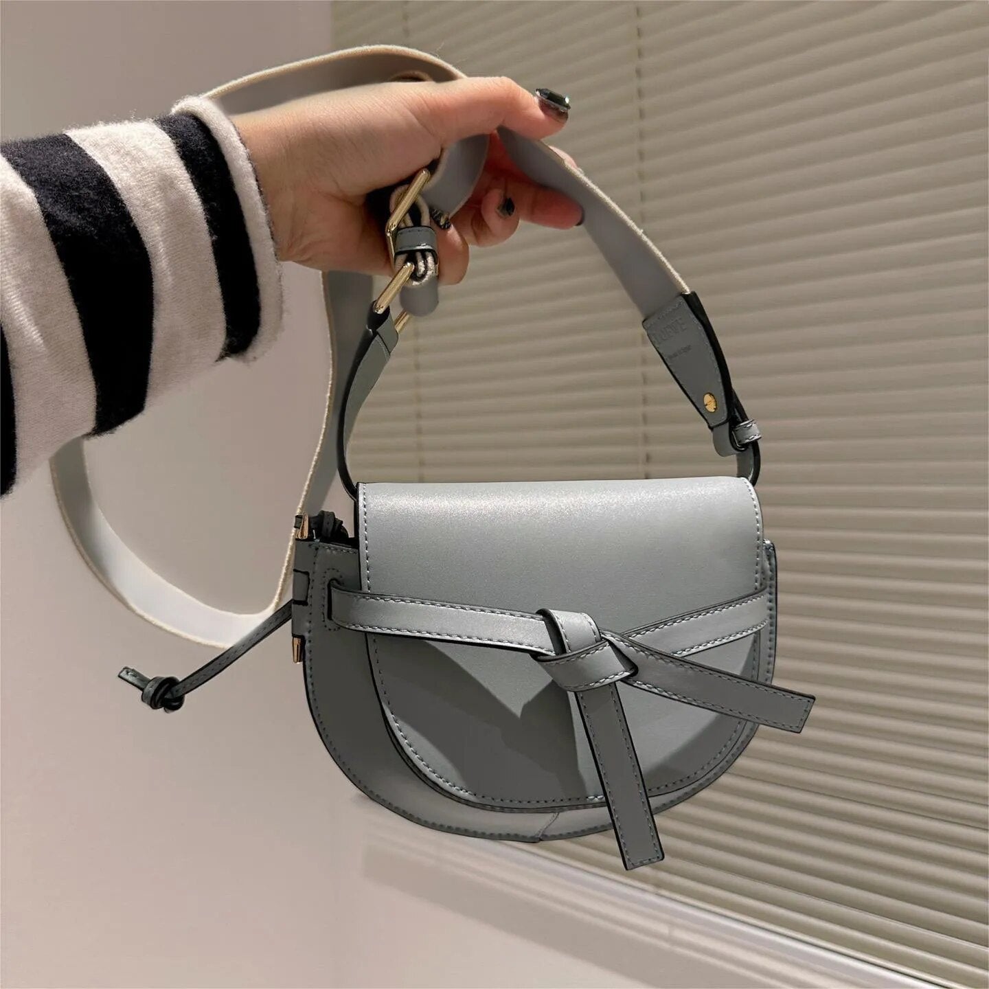 Luxury Leather Brand Gate Shoulder Bag Real Skin Chain Black Handbag ...