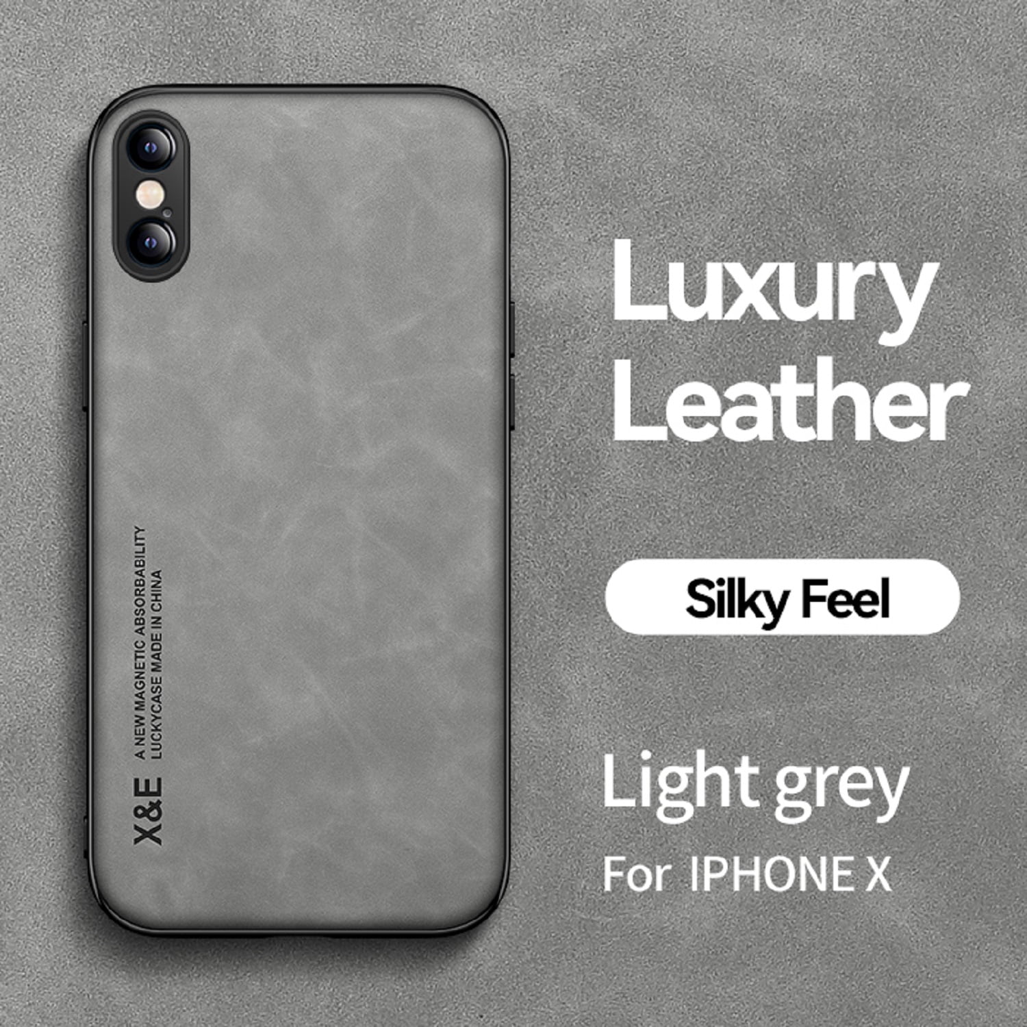 Luxury Leather Case for iPhone XS/X, Magnetic Attraction Inside Silky ...