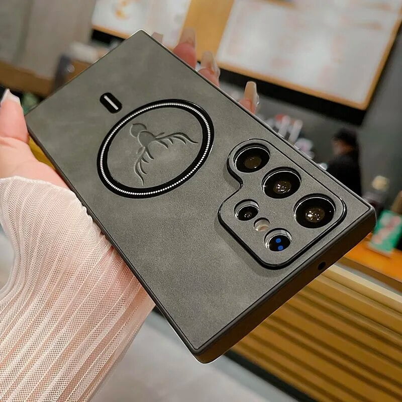 Luxury Leather For Magsafe Case For Samsung Galaxy S24 S22 S21 S23 ...
