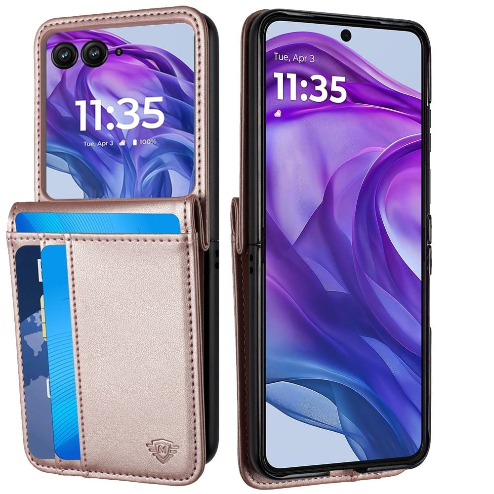 Luxury Leather Wallet Case for Motorola Razr 2024 - Rose Gold - Walmart.com