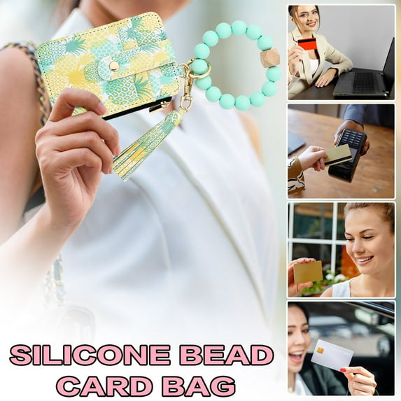 Luxury Leather Wallet Keychain Set, Compact Card Holder With Key Ring ...