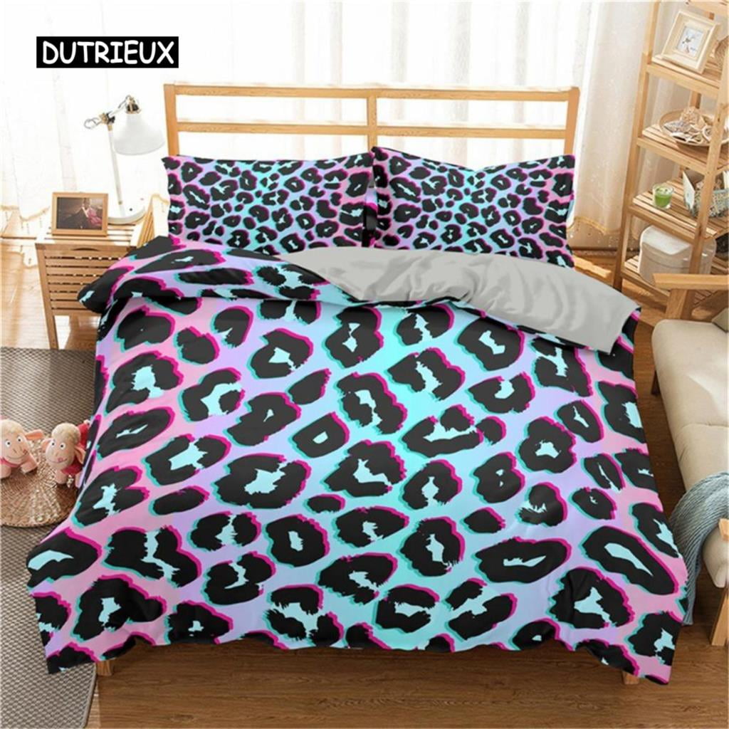 Luxury Leopard Print Bedding Sets Duvet Cover Twin Full King Size Bed ...