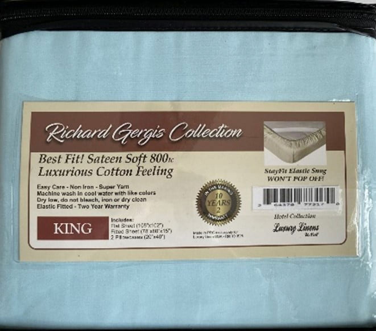 Luxury Linens USA - King Lt Blue - Richard Gergis Hotel Collection ...