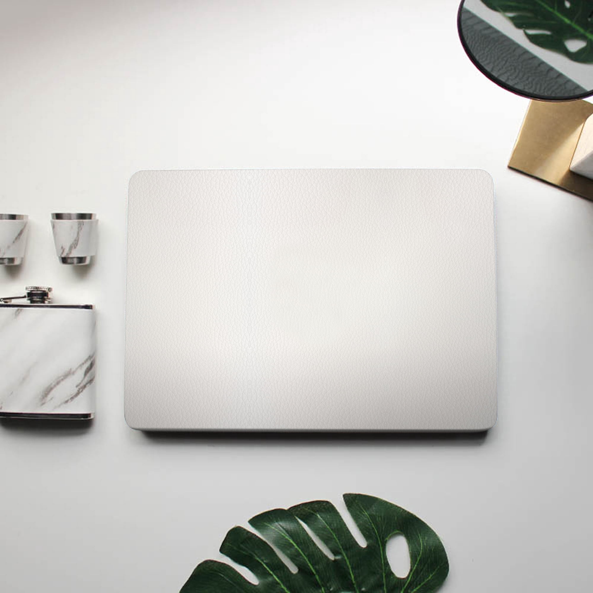 Luxury Litchi Leather MacBook Case, White Laptop Case for MacBook Air ...