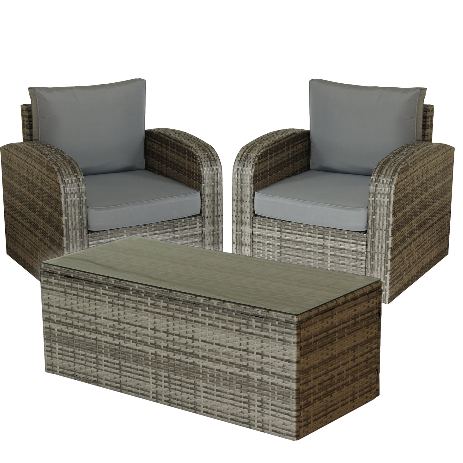 Luxury Living Furniture 3 Piece Patio Sets, All Weather Outdoor Wicker ...