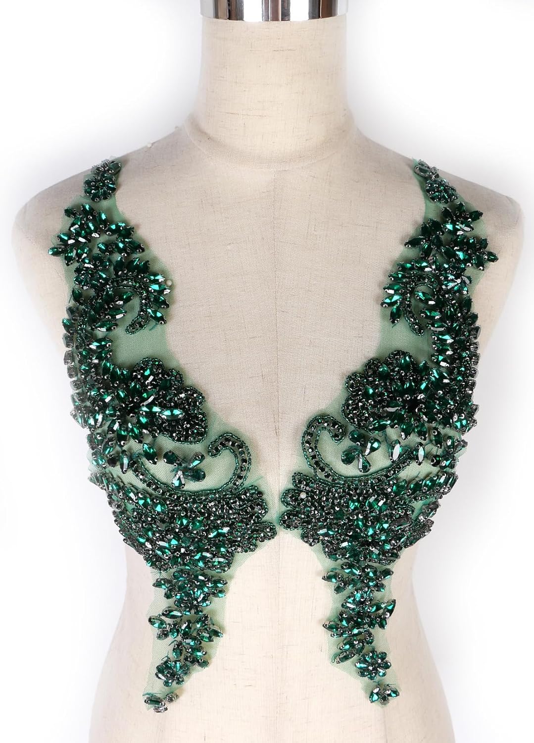 Luxury Look Shiny Rhinestone Pair Applique Patch in Gold Silver ...