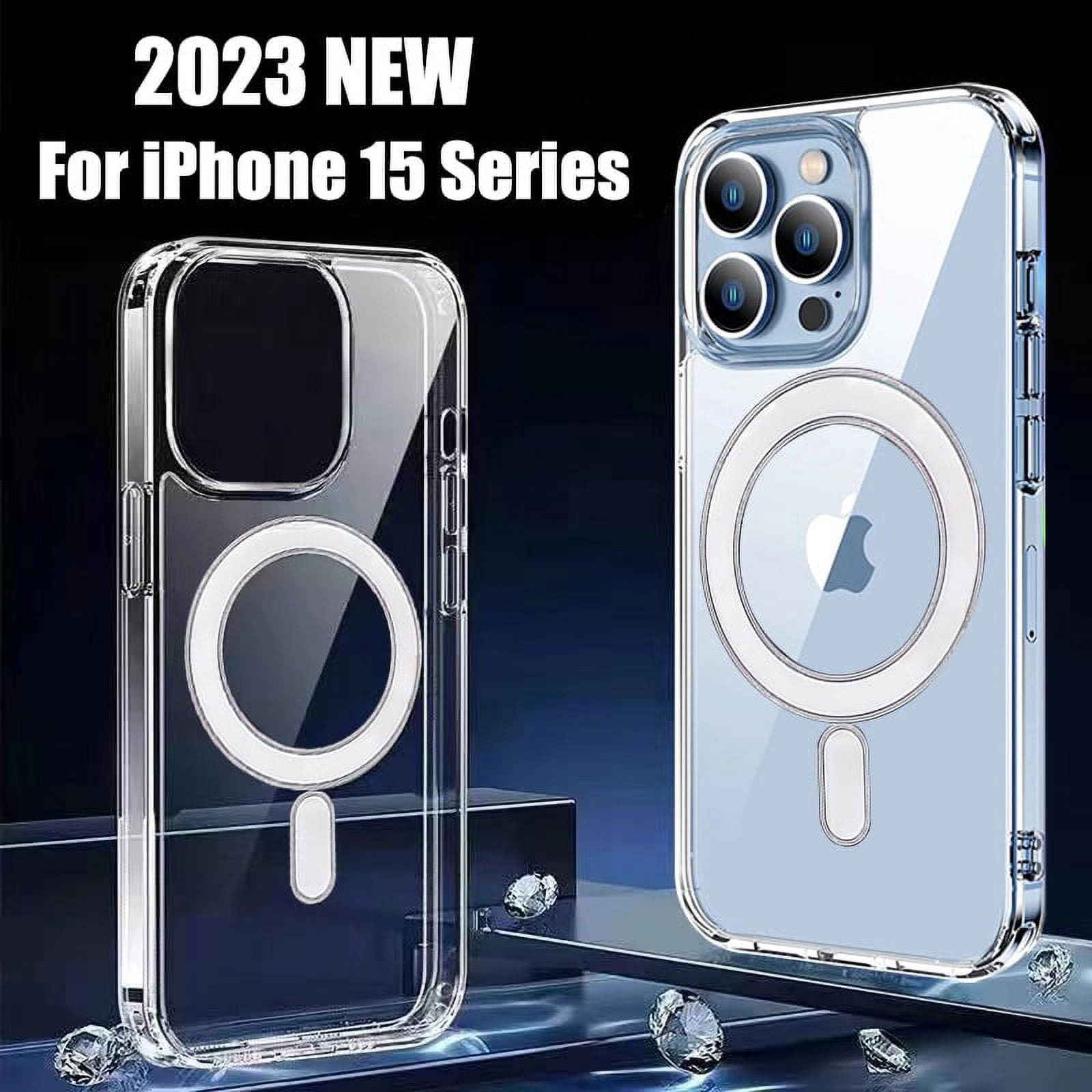 Luxury Magnetic Wireless Charge Clear Phone Case For iPhone 15 14 13 11 ...
