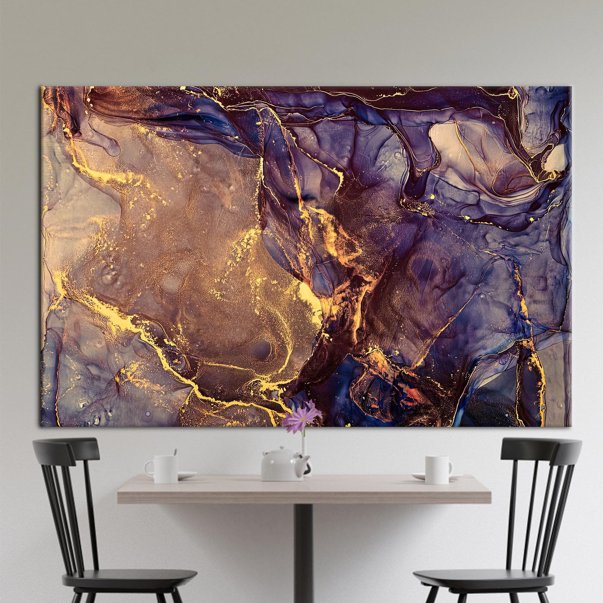 Luxury Marble Canvas, Purple Marble Printed, Gold Marble Canvas, Purple ...