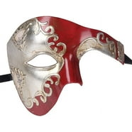 GlassOfVenice Murano Glass Venetian Carnival Mask - Red Bauta - Walmart.com