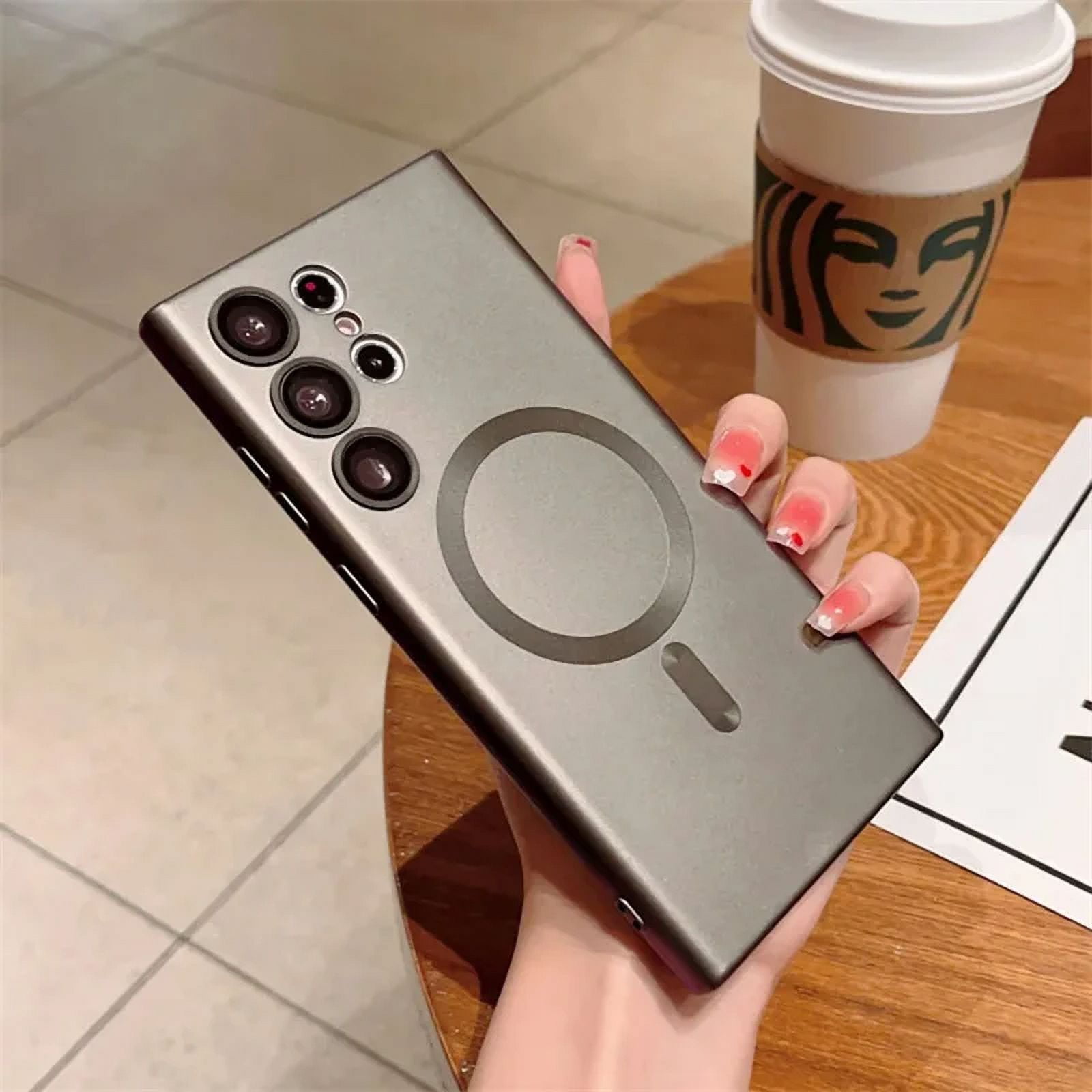 Luxury Matte Magnetic Case For Samsung Galaxy S24 S22 S21 S23 Ultra Plus Fe For Magsafe Wireless ...