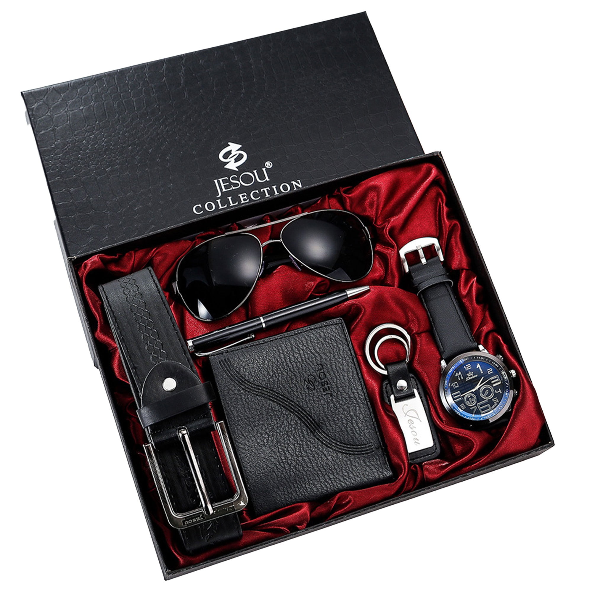 Luxury Men's Gift Set, 6-Piece Premium Kit with Quartz Watch, Wallet ...