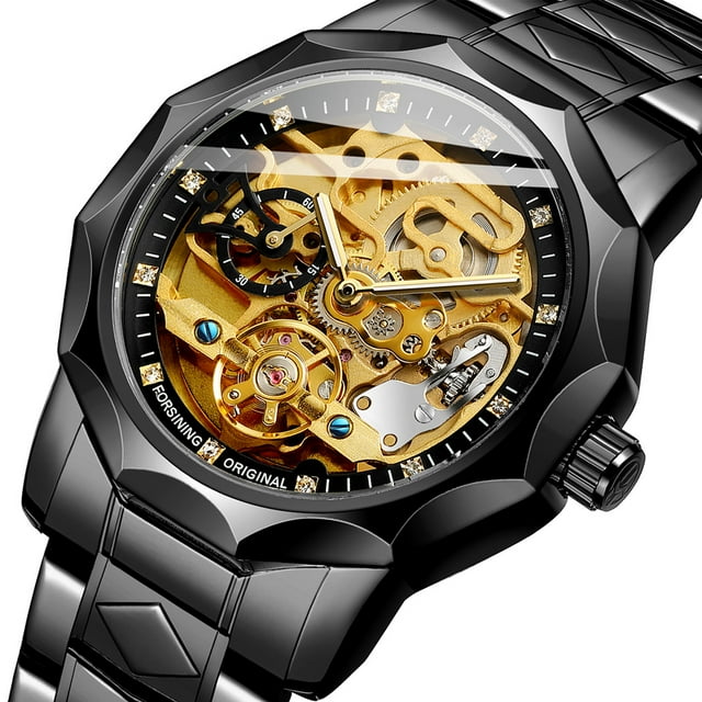 Luxury Men's Mechanical Watch Automatic Tourbillon Skeleton Movement ...