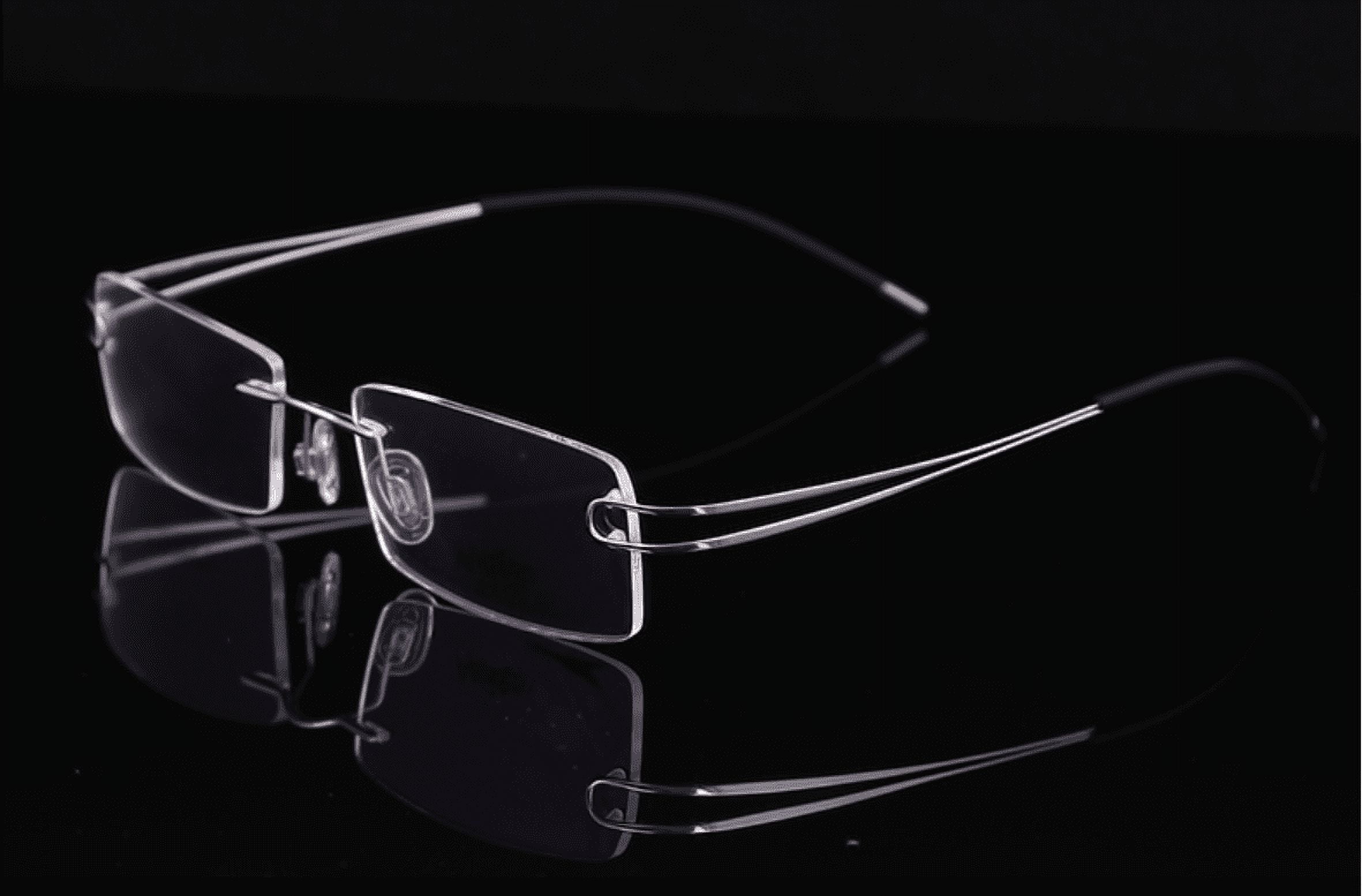 Luxury Mens Rimless Titanium Glasses Frames Eyeglasses Flexible Rx