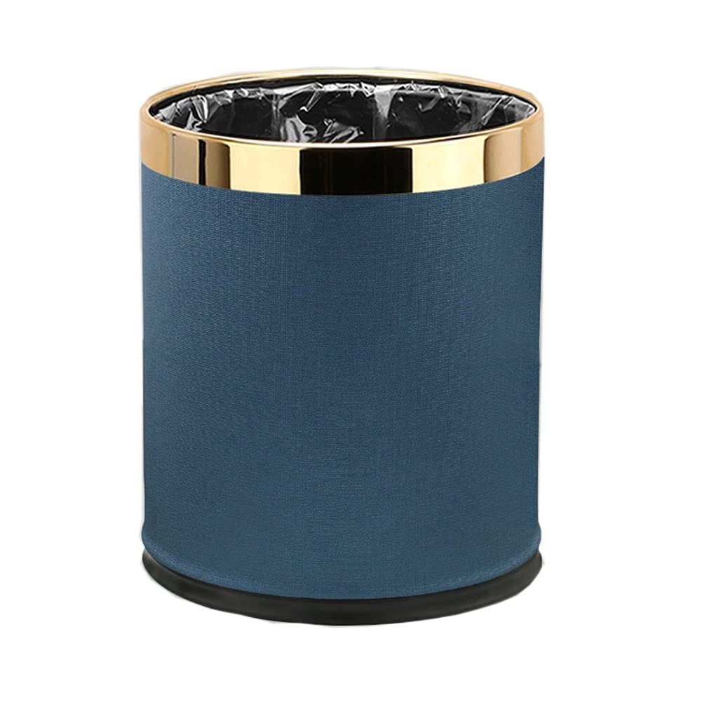 Luxury Metal Waste Bin 10L, Open Top Double Layer Trash Can Floor ...