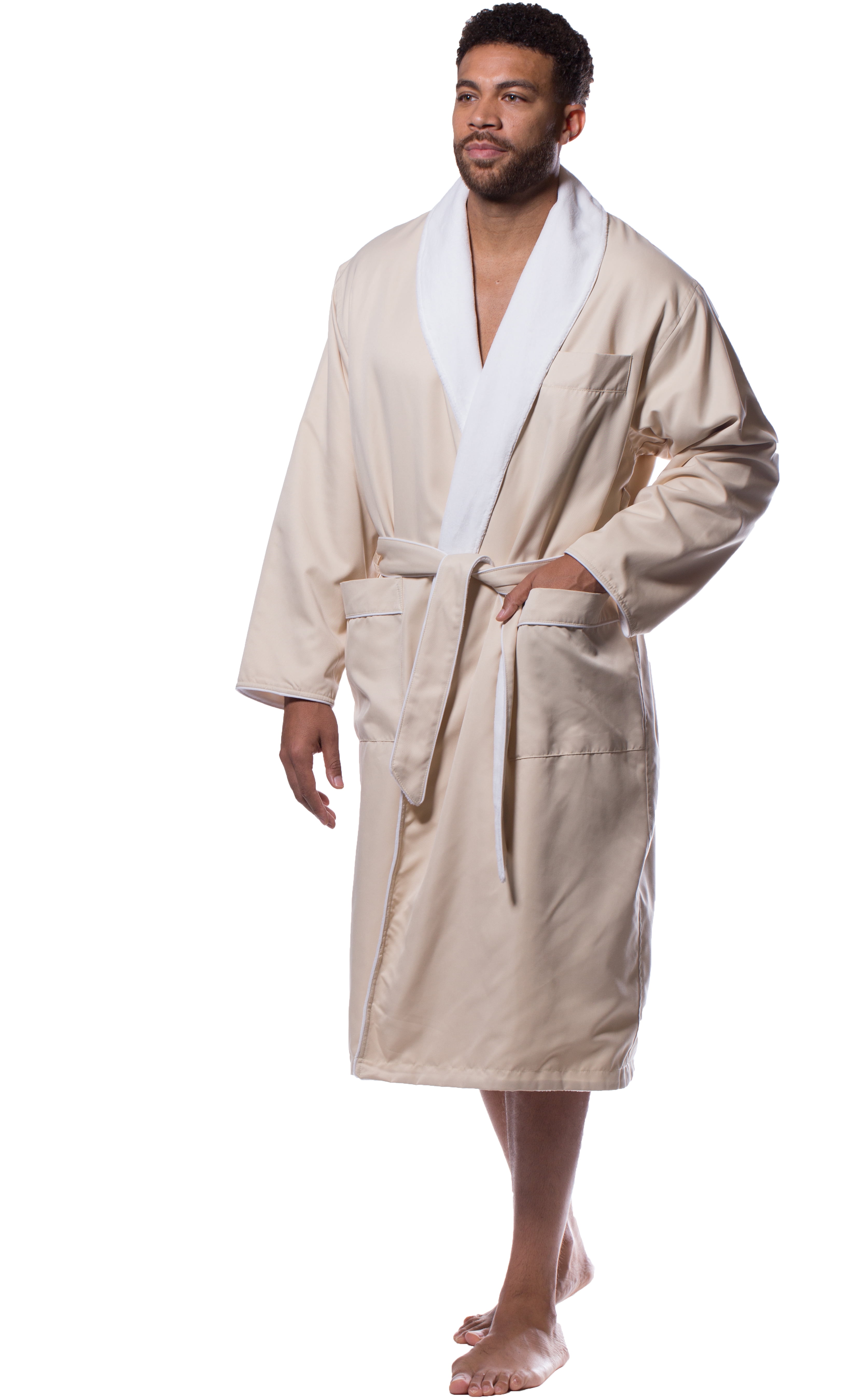 Luxury Microfiber Plush Lined Robe Nude - Walmart.com