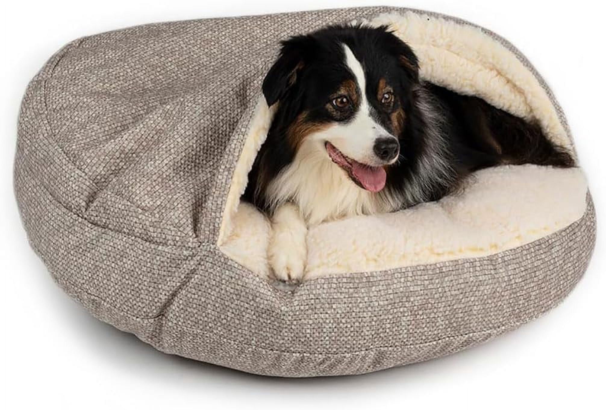 Luxury Microsuede Cozy Cave Pet Bed, Extra Large, Camel - Walmart.com