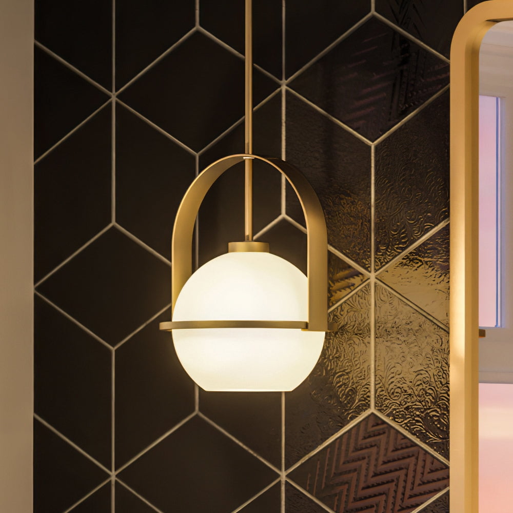 Luxury Mid-Century Modern Pendant, 12.375H x 9.375W, with Modern Style ...